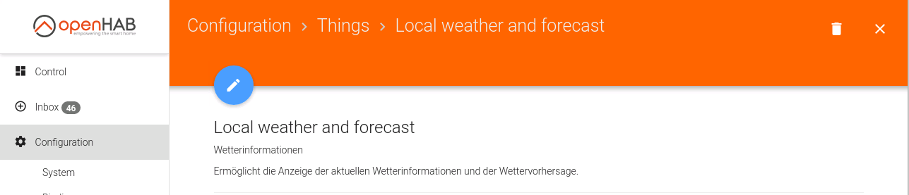 openHAB - HabPanel Wetter mit OpenWeatherMap - TASTE-OF-IT