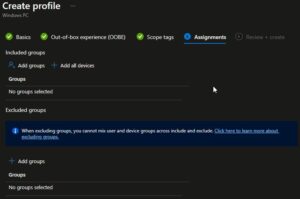 Microsoft Intune Deployment Profil erstellen - TASTE-OF-IT